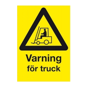 Varningsskylt Varning för truck